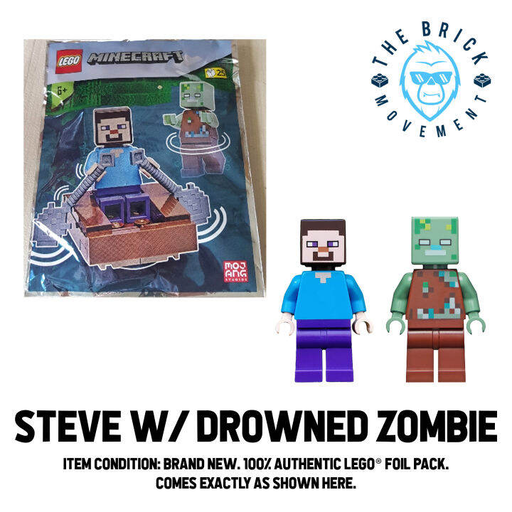 LEGO® MINECRAFT Steve w/ Drowned Zombie Foil Pack | Lazada PH