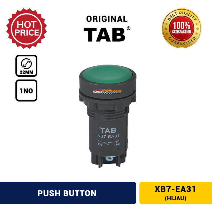 Push Button 22mm Hijau XB7-EA31 TAB | Lazada Indonesia