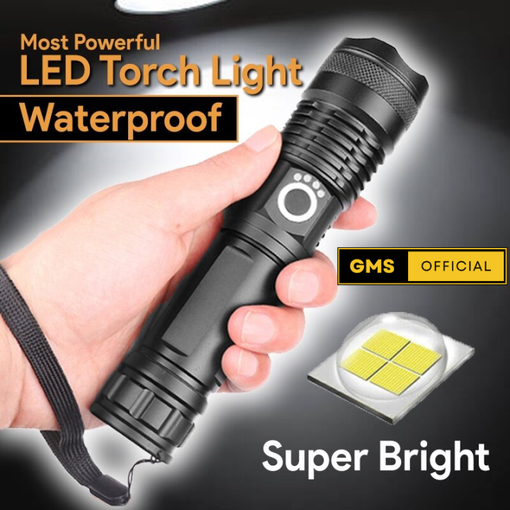 XHP50 Tactical Torch Light XHP50 Lampu Suluh LED Zoomable Super Bright ...