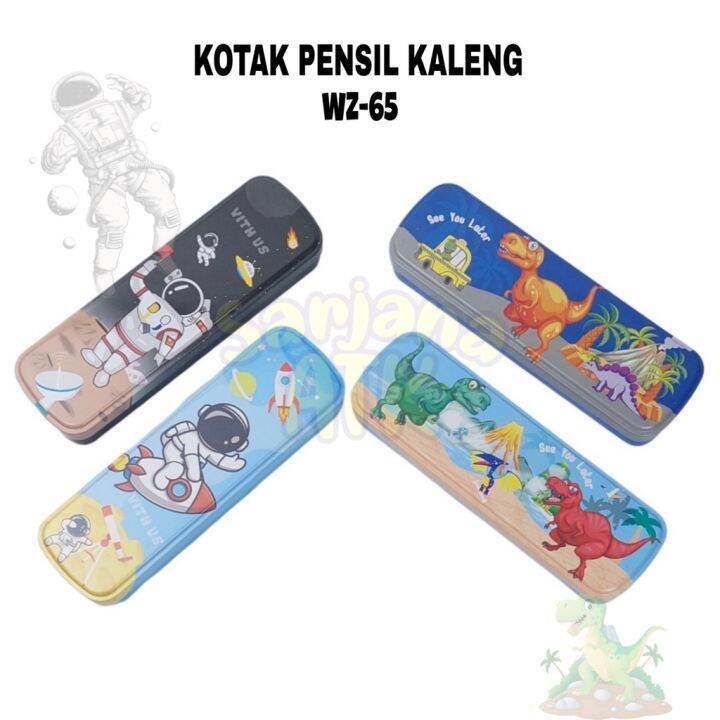 Kotak Pensil Kaleng / Pencil Case Kaleng Funcy Dinosaurus Astrounout WZ ...