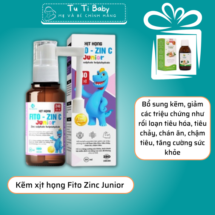 FITO ZINC Junior 30ml xịt bổ sung Kẽm và Vitamin C cho trẻ sơ sinh Tặng ...