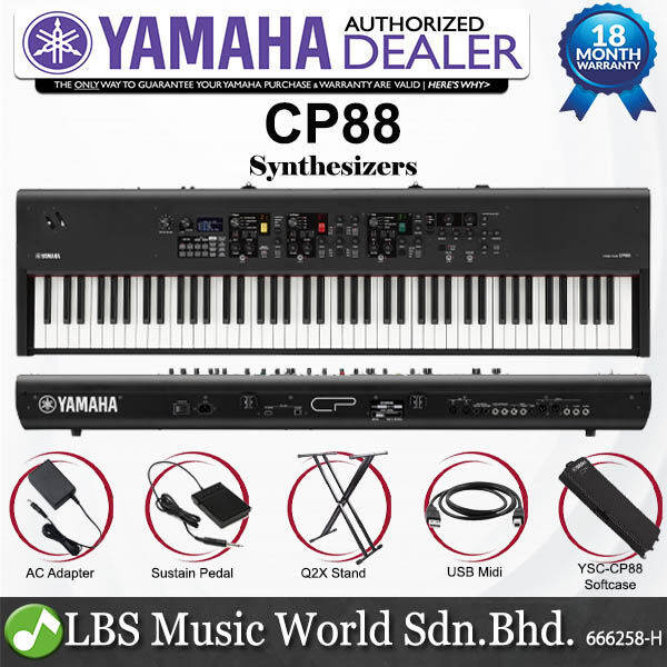 Yamaha CP88 88 Key Stage Piano Synthesizer Keyboard Intermediate Package with YSC-CP88 Soft Case ...