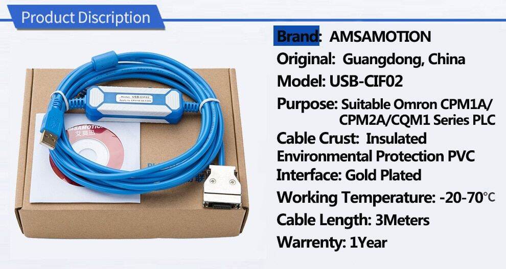 USB-CIF02 Download Cable Suitable For Omron CPM1A/2A Series PLC ...