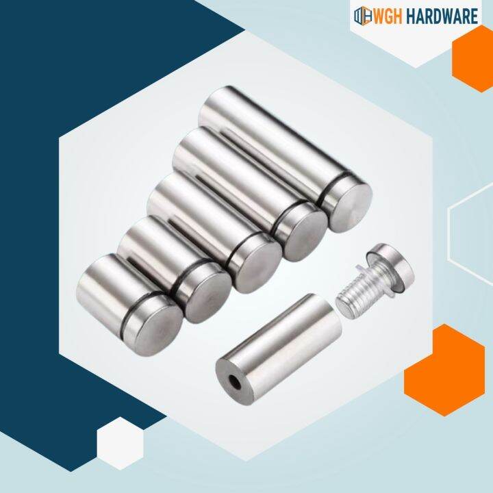 ♗WGH 4pcs Advertising Bolt Stainless Standoff Glass Holder Mount Sign ...