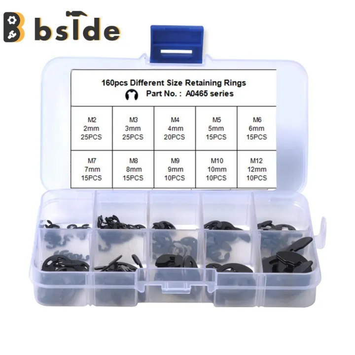 Carbon Spring Steel E-clip Snap Ring Assortment Circlip Retaining Ring ...