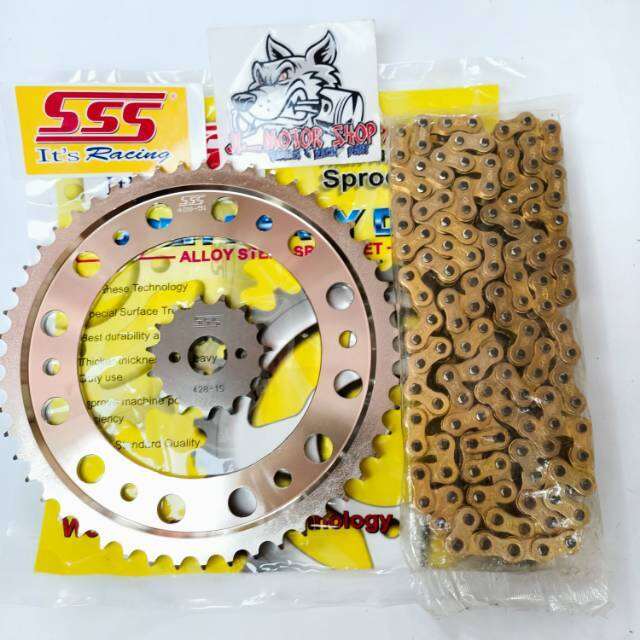 Gear set Gir Set SSS 428 atau 415 Yamaha R15 VVA - R15 V3 - XSR 155 - Vixion R 155 - MT15 MT 15 ...