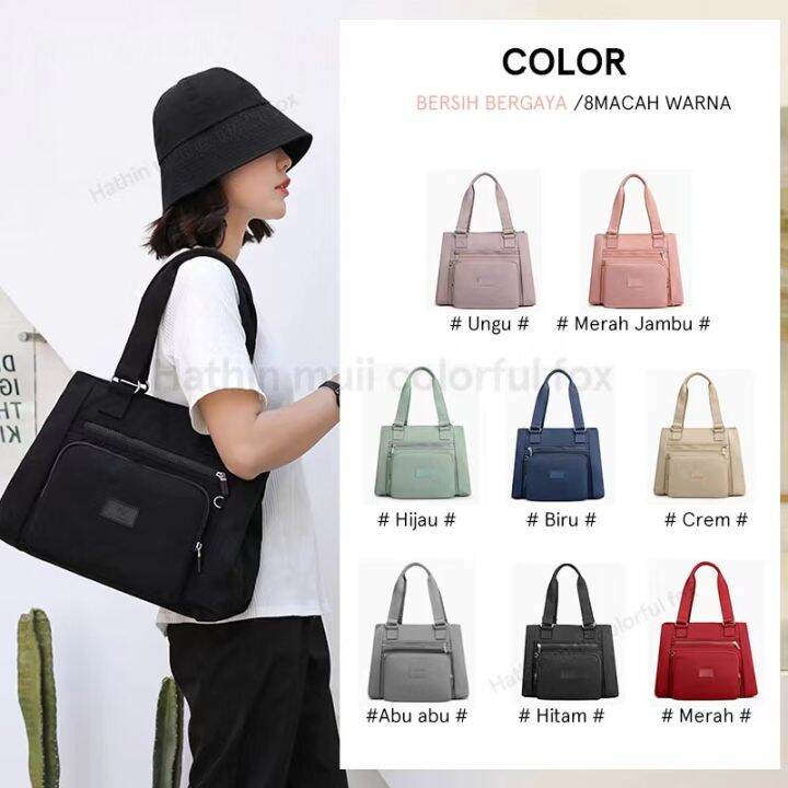 Hathin muii tas bahu COLORFUL FOX 0442 tas bahu wanita import nilon ...