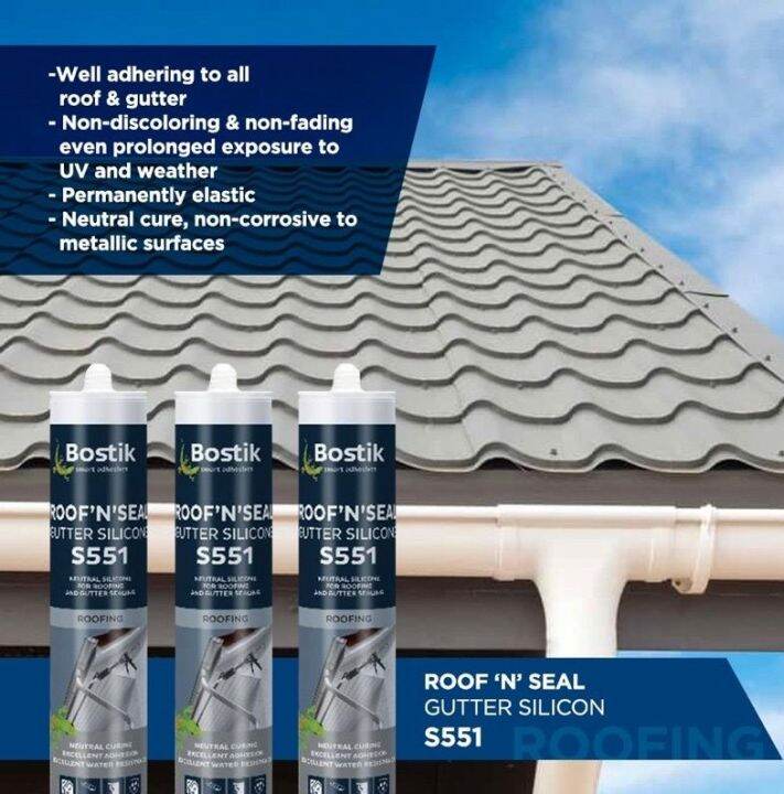 Super Strong Glue / Gam Kayu Besi Plastic / Bostik S551 ROOF N SEAL ...