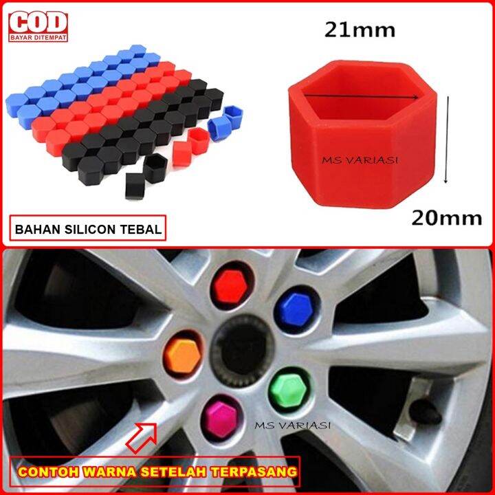 Tutup Baut Velg Mobil isi 20pcs WARNA BIRU Bahan Karet Tebal Cover ...