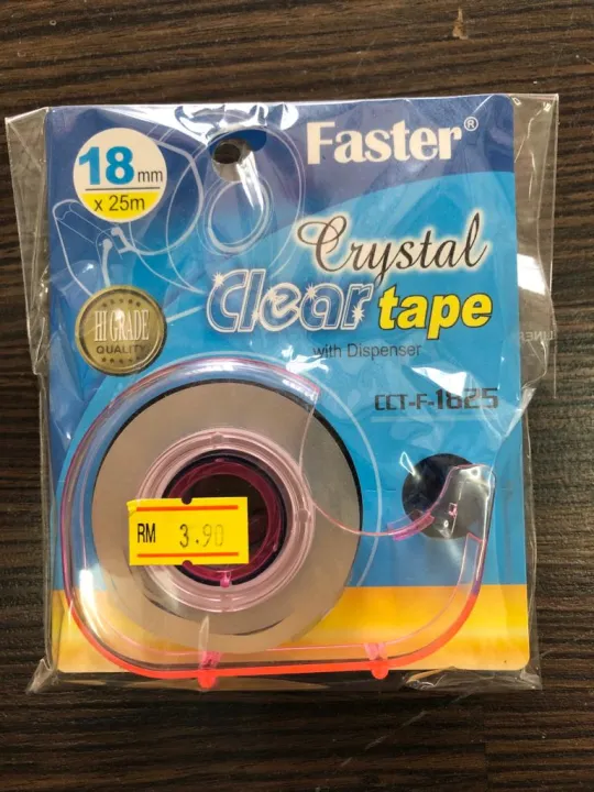 Faster Crystal Clear Tape With Dispenser CCT-F-1825 | Lazada