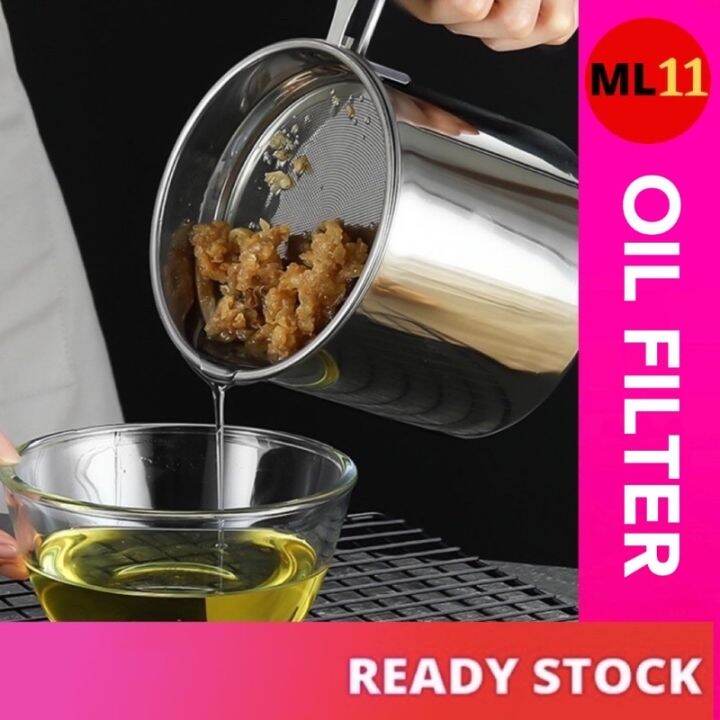 Stainless Steel Oil Pot Filter Penapis Minyak Stainless Steel Cooking ...