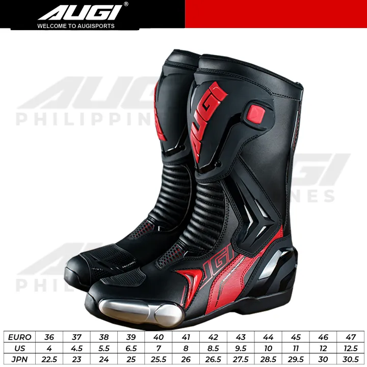 AUGI Racing Boots AR3-1 Black/Red | Lazada PH