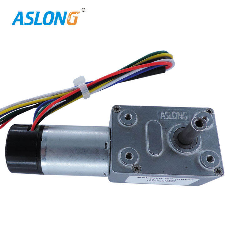 JGY-370GB 6V 12V Dc Motor Turbo Worm with Encoder Speed Reduction Geared Motors High Torque Low ...