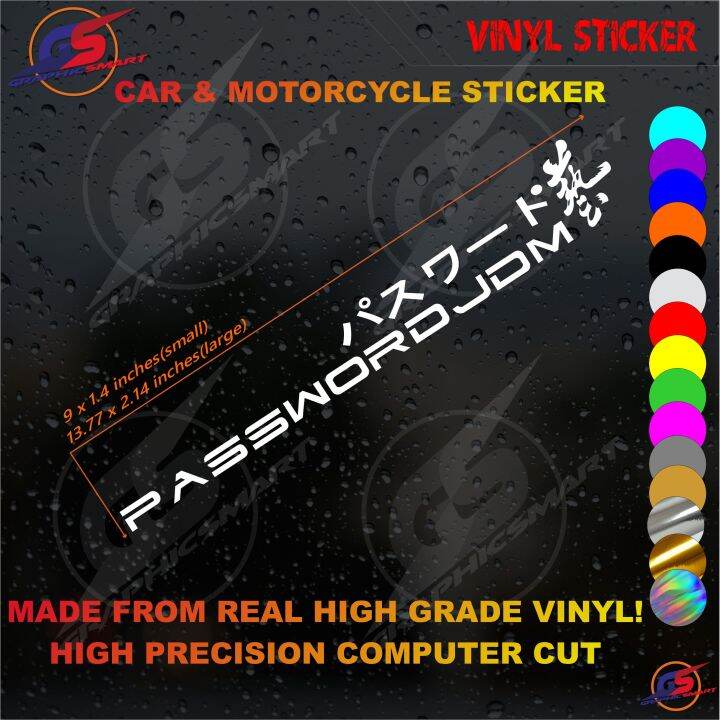 Password JDM Japanese Kanji Car & Motorcycle Sticker Decals | Lazada PH