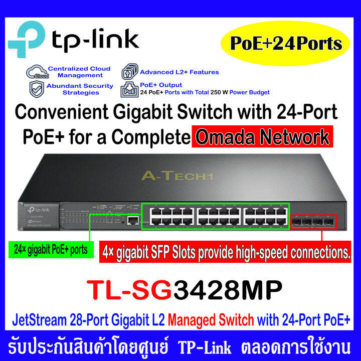 TP-LINK TL-SG2428P // TL-SG3428MP JetStream 28-Port Gigabit L2 Managed Switch with 24-Port PoE+ ...