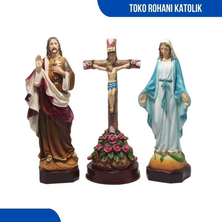 PATUNG BUNDA MARIA DAN YESUS 1 SET / SET DOA KATOLIK / PAKET DOA ...