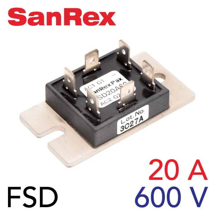SanRex ไทริสเตอร์ โมดูล 20A 600V Thyristor/SCR Power Module (FSD20A60) | Lazada.co.th