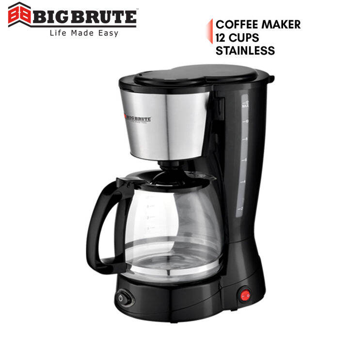 Big Brute Coffee Maker 12 cups Stainless Body Glass Carafe | Lazada PH