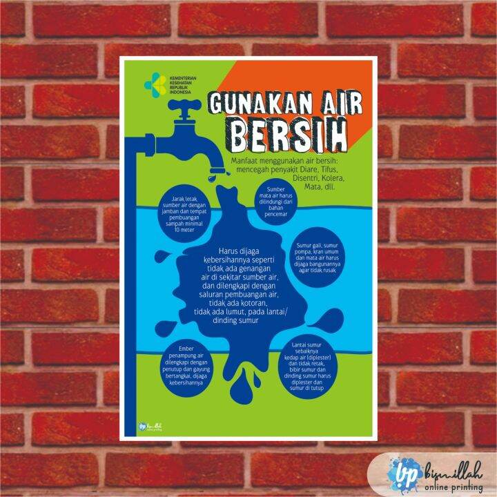 Poster Kesehatan Gunakan Air Bersih | Lazada Indonesia