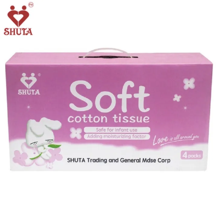 Shuta SOFT COTTON TISSUE 360 PCS SHEETS 1 BOX AS848 | Lazada PH