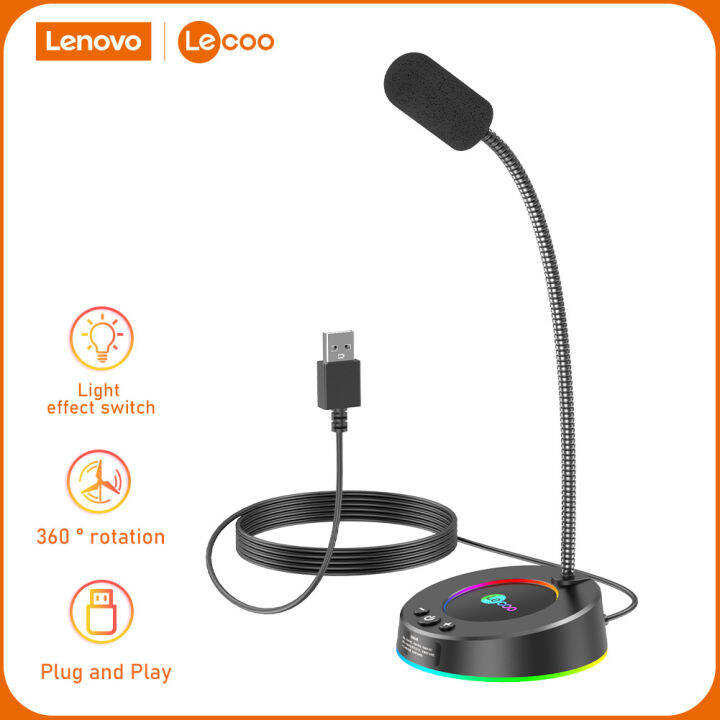 LECOO MC01 Microphone Colorful Light Effect 360 ° Flexible Microphone ...