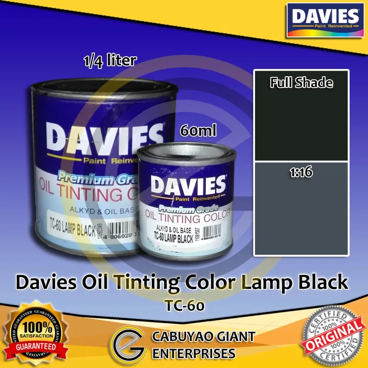Davies Oil Tinting Color Alkyd and Oil Base TC-60 Lamp Black [ 1/4 ...