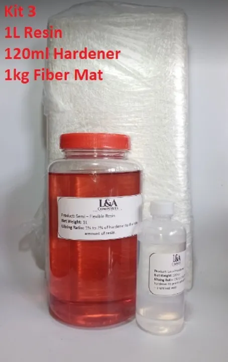 Fiberglas 1 Liter Sets (I3) - 1 Liter Resin, 120ml Hardener with 1kg ...
