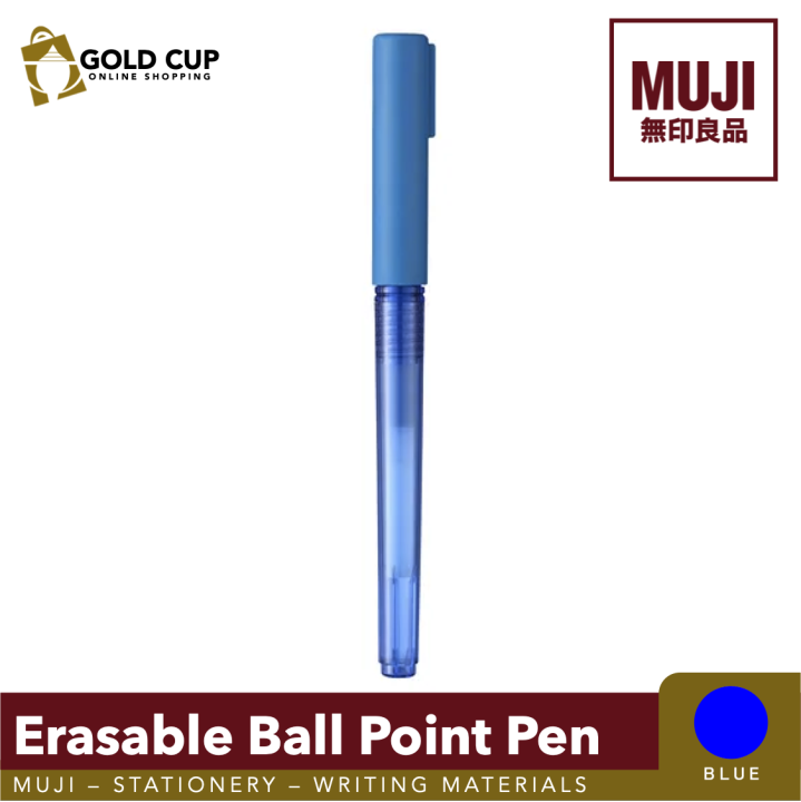 MUJI Erasable Ball Point Pen - Blue (Stationery - Writing Materials ...