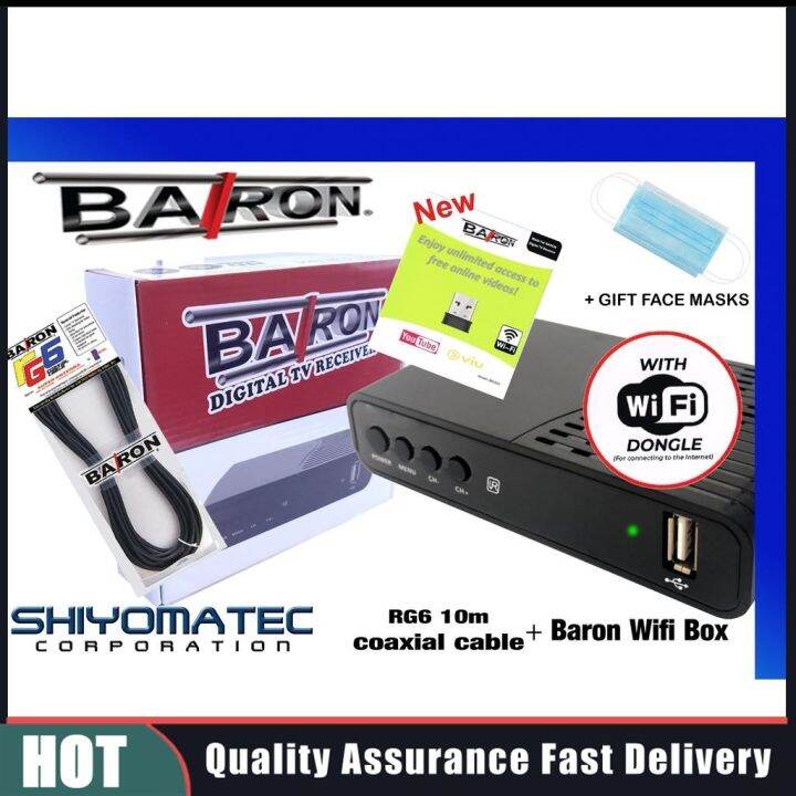 Baron Digital TV Receiver with Wifi Adapter with Baron RG-6 10 meters ...