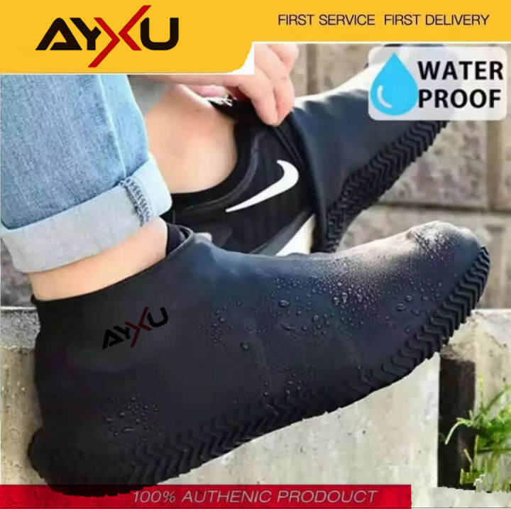Ayxu Black Silicone Reusable Overshoes,Waterproof Rain Boots Cover Anti ...