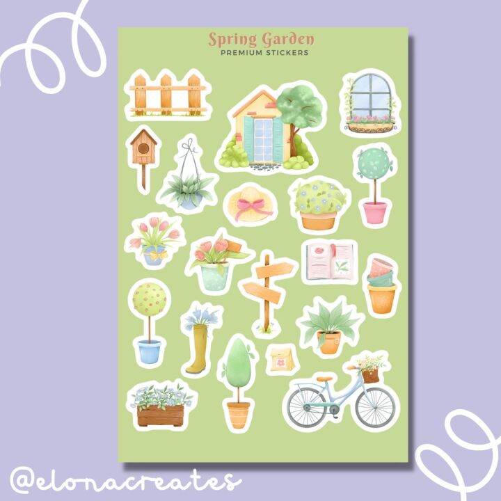 Spring Garden Sticker Sheet For Planner And Journals Ec 1090 Lazada Ph