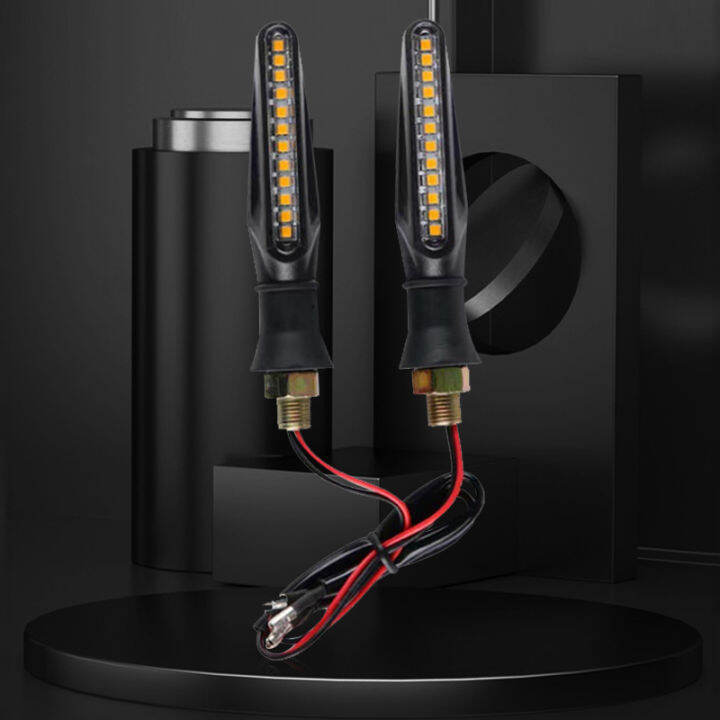 ไฟเลี้ยว Led 12 หลอดสไตล์มอเตอร์ไซค์ รูปทรงแถบตัวอักษร ไฟสัญญาณที่วิ่ง