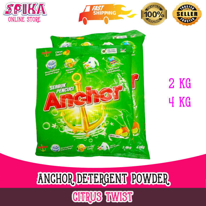 ANCHOR DITERGENT POWDER WITH CITRUS TWIST SCENT 2KG & 4 KG | Lazada