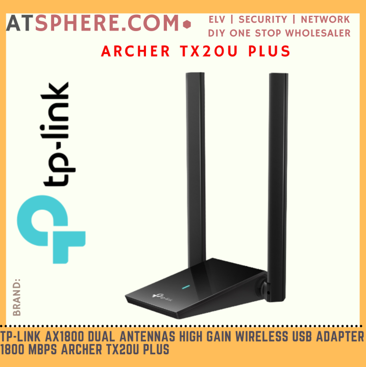 TP-LINK Tplink TX20U Plus AX1800 Dual Antenna High Gain Wireless Wifi 6 ...