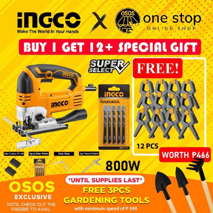 INGCO Jig Saw 800W w/ 5 pcs Free Blade Jigsaw ING-PT OSOS | Lazada PH