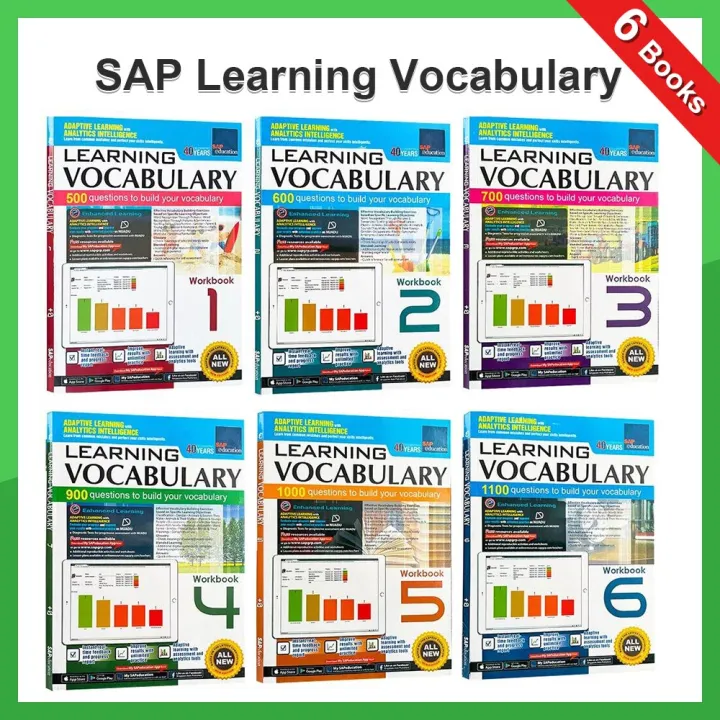 6 Books/set SAP Learning Vocabulary Workbook Educational Study Aids ...