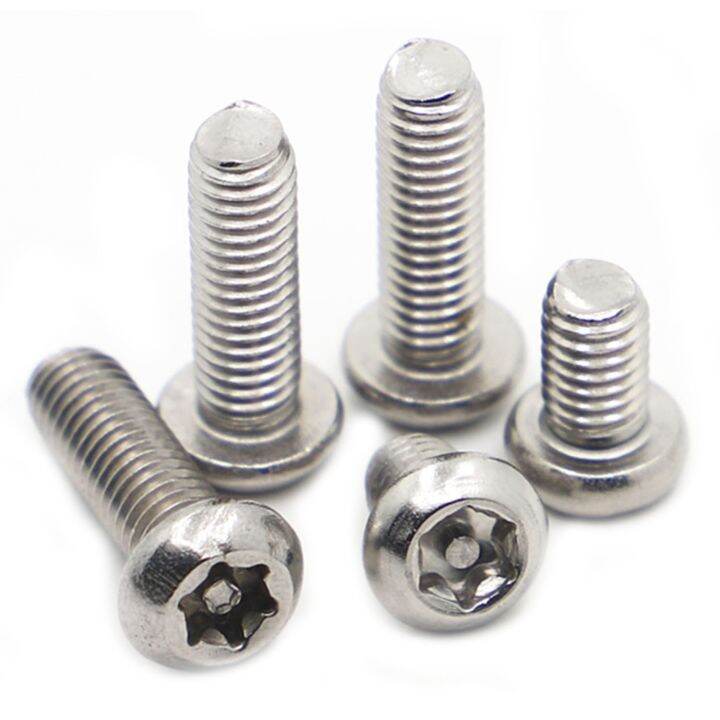 M2 M2.5 M3 M4 M5 M6 M8 M10 Stainless Steel Six Lobe Torx Button Round Head with Pin Tamper Proof ...
