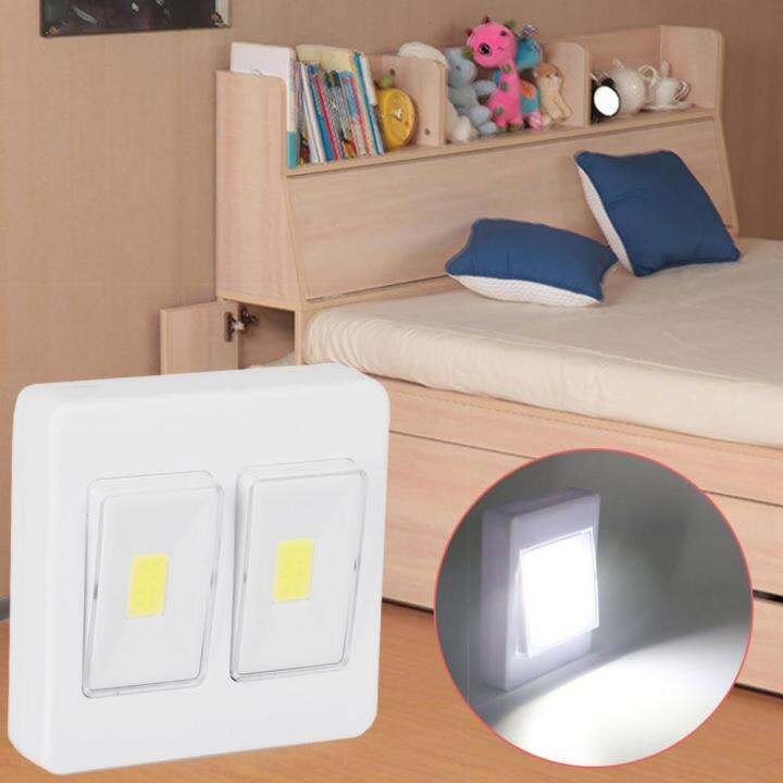 3W COB LED Wall Switch Wireless Closet Cordless Night Light Battery ...