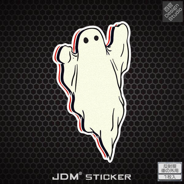 JDM สติกเกอร์น่ารัก Ghost สะท้อนแสง Night บุคลิกภาพสติกเกอร์รถตลกกันน้ำ ...