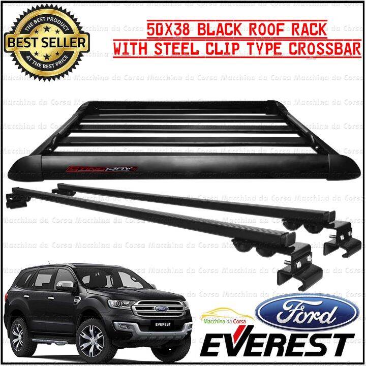 Ford Everest 2016-2022 50x38 Black Roof Basket Roof Rack with Rush ...