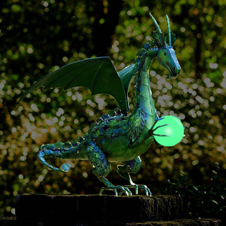 Resin Flying Dragon Holding Ball Dragon Statue Long Dungeons Dragons ...