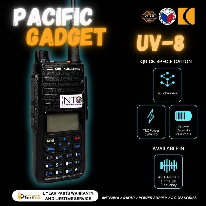 Cignus UV8 8watts walkie talkie two-way radio | Lazada PH