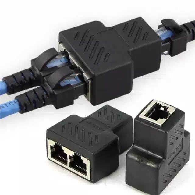 Double Barel RJ45 Perpanjangan Kabel RJ45 Adapter Converter Kabel LAN ...