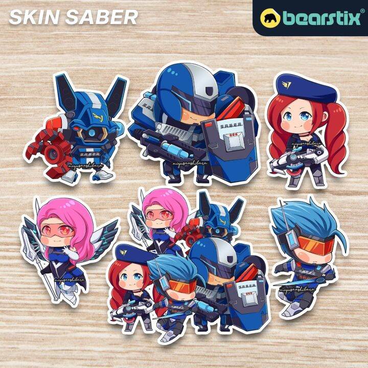 Fullpack Sticker MLBB - Sticker HP MLBB Skin Hero Saber - Sticker ...