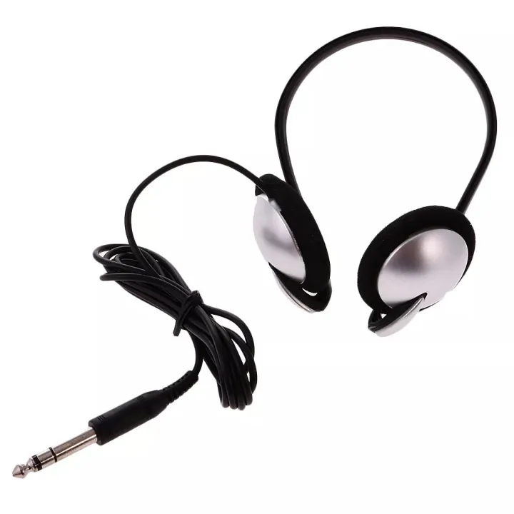 Black 1.5m Cable 6.3 mm Plug Headset Head Phone Headphones Noise ...
