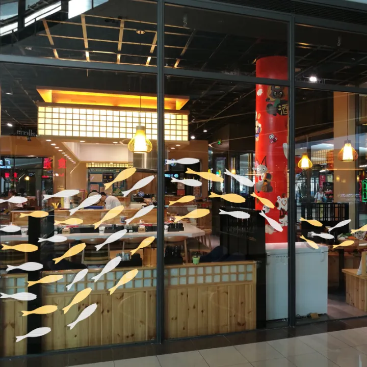 Creative Ocean Fish Market Shop Restaurant Hotel Glass Door Sticker ...