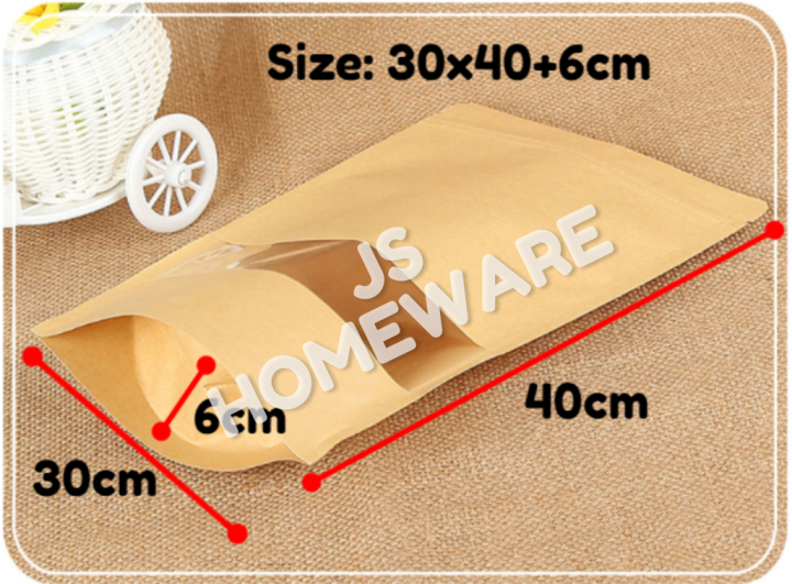 Brown Kraft Paper Zipper Bag / Zip Lock Bag / Ziplock Stand Up Bag ...