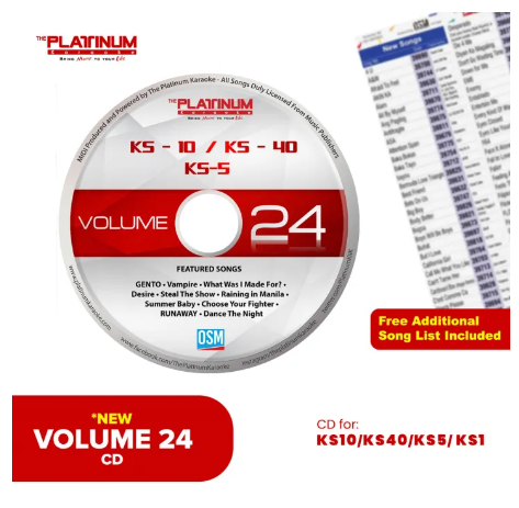 The Platinum KS-1,KS-5 Junior Lite, KS-10 Junior 2, KS-40 KBOX 2,KBOX2,Volume 24 Junior CD ...