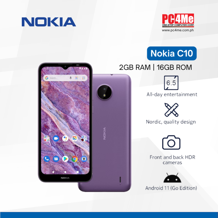 Nokia C10 Cellphone | 2GB RAM + 16GB ROM | 6.5” HD+ Screen Display ...