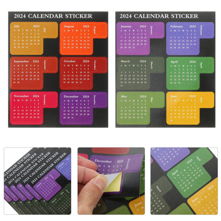 Chaoshihui 1 Set of Monthly ers Notebook Tabs Self-adhesive Calendar ...